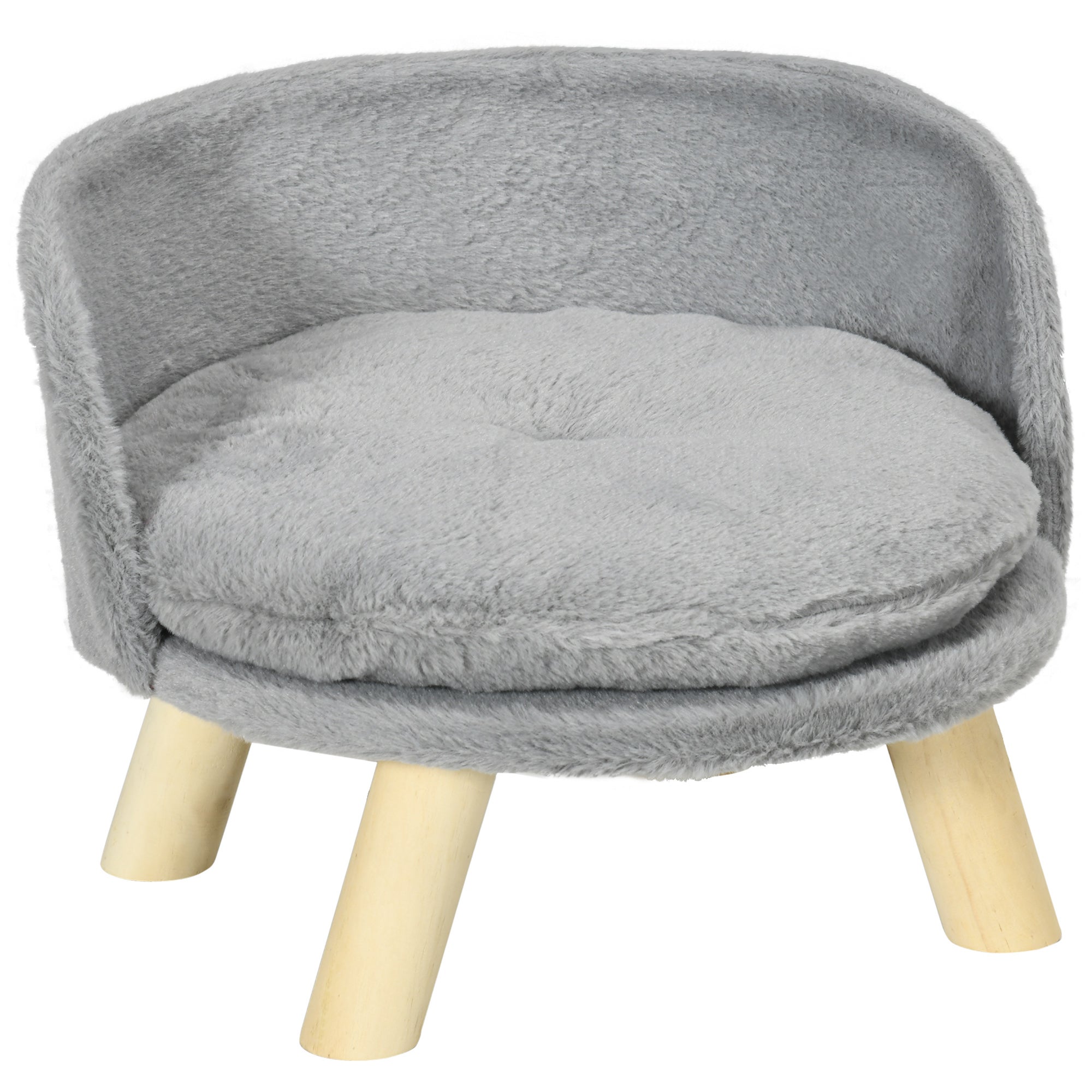 Panier pour chien chat avec pieds bois et coussin antidérapant gris ...