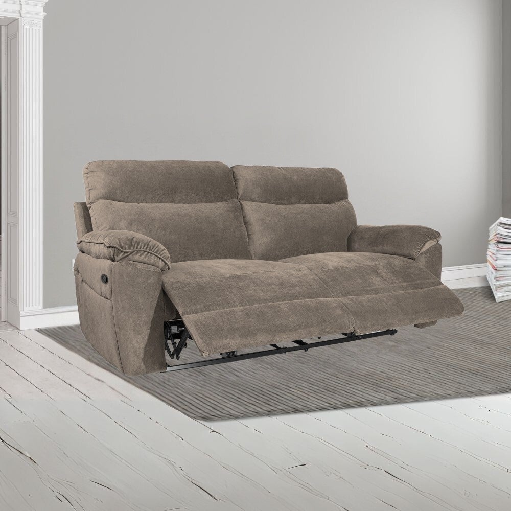 Canapé recliner Boston 3 places manuel en tissu barrel 21 tortora ...