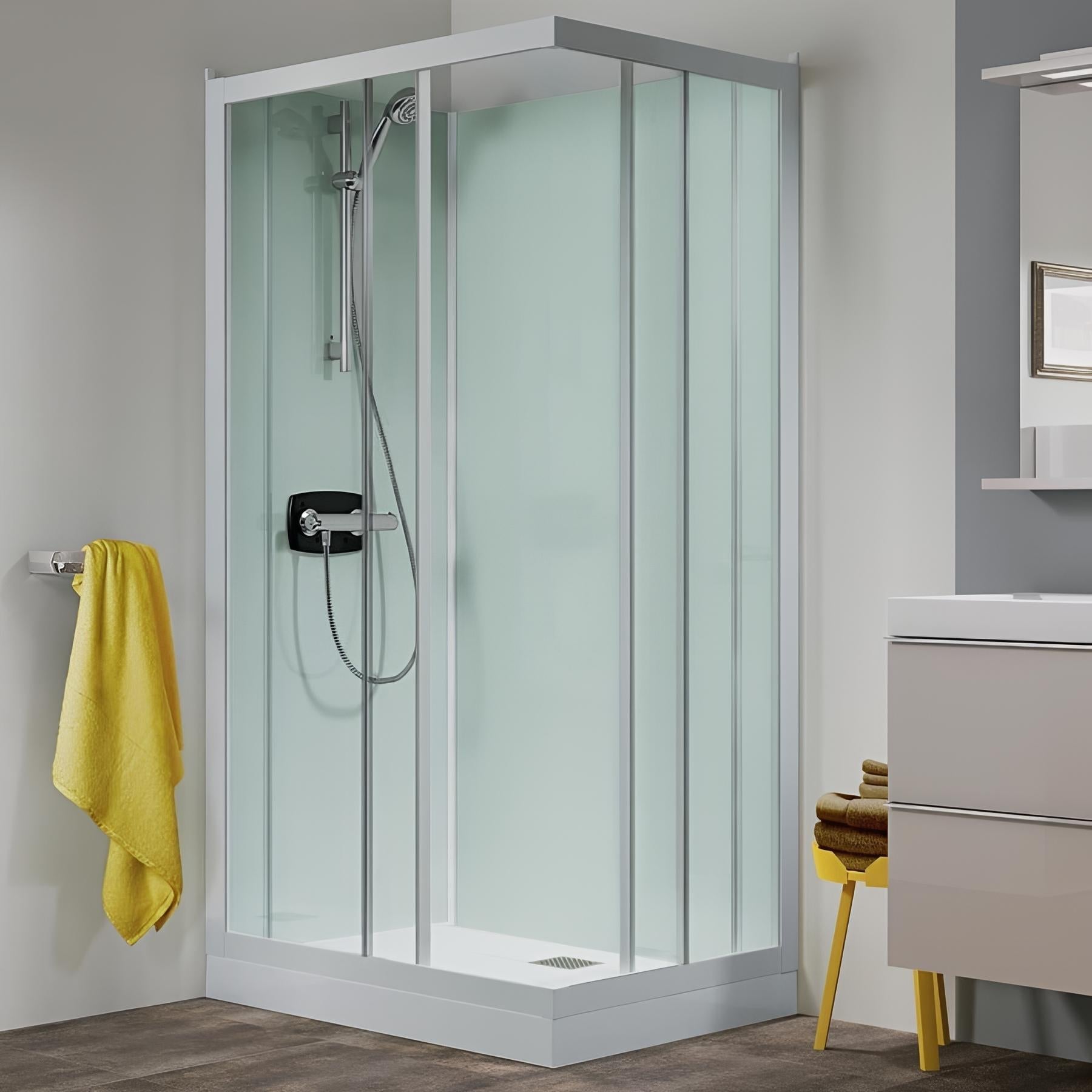 Cabine de douche kineprime glass 100x80 cm angle thermostatique portes ...