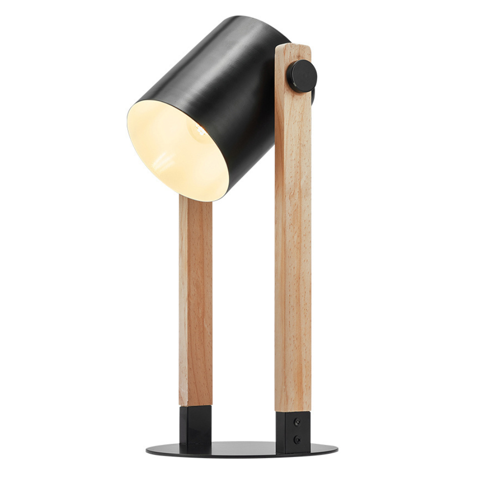 Lampe de table métal et bois 23W IP20 E27 Diam 120mm | Leroy Merlin