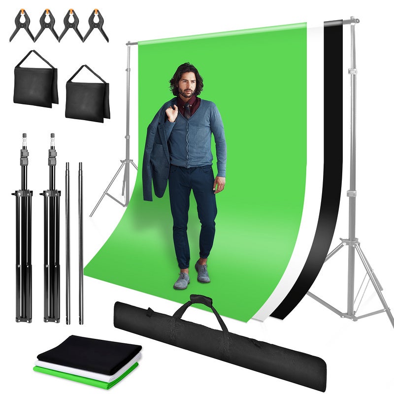 Kit Studio Photo Professionnelle avec Système de Fond 2 x 3 m ...