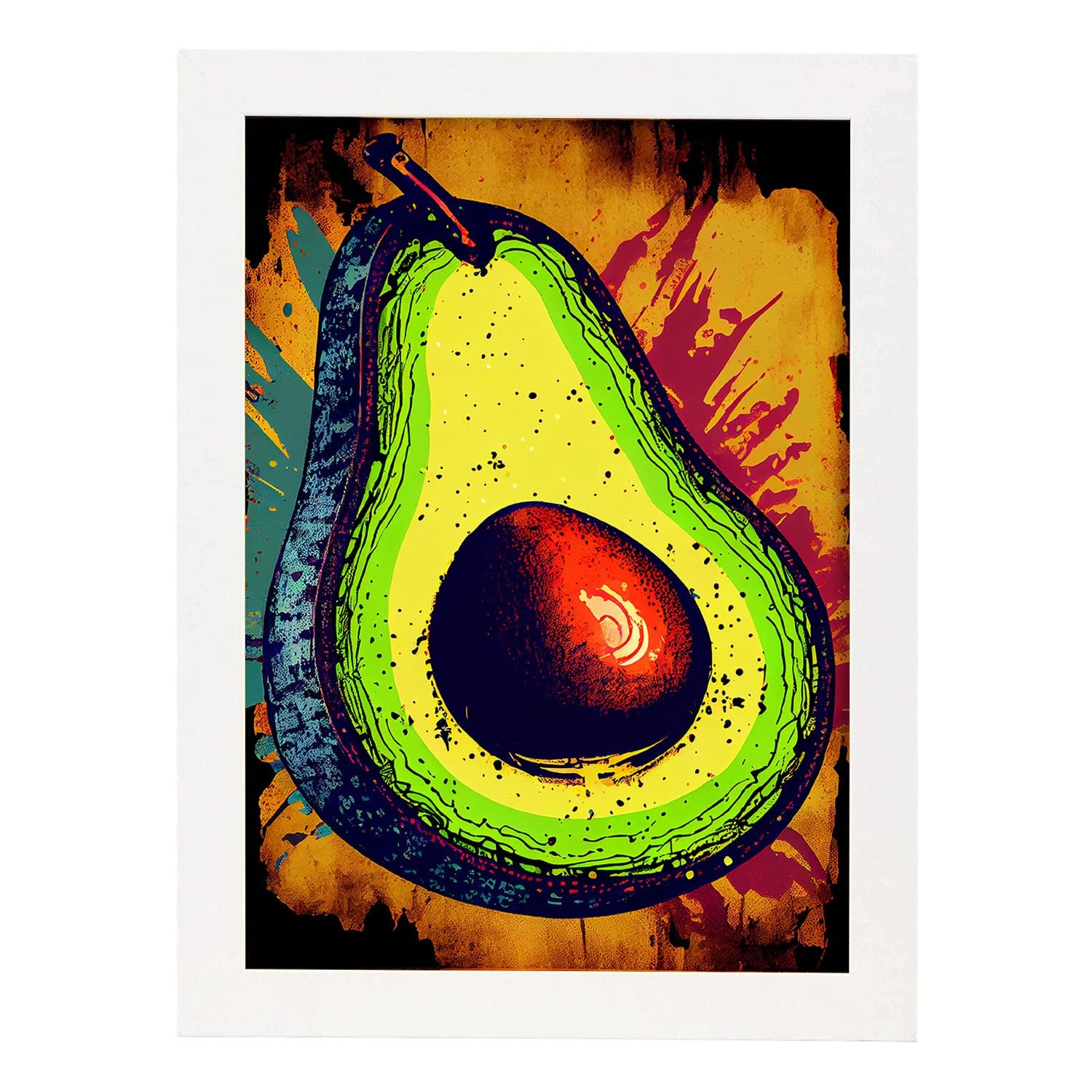 Nacnic Avocat Affiche Colorée De Légumes Et De Fruits Illustration Mur ...