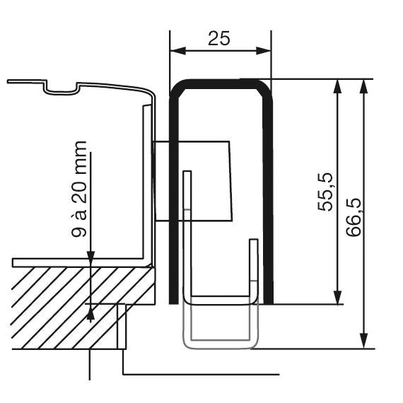 Gâche en applique à recouvrement réglable 9 à 20mm pour carénées ...