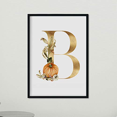 Poster De Letra B. Lamina Estilo Dorado Floral Con Imagenes Del ...