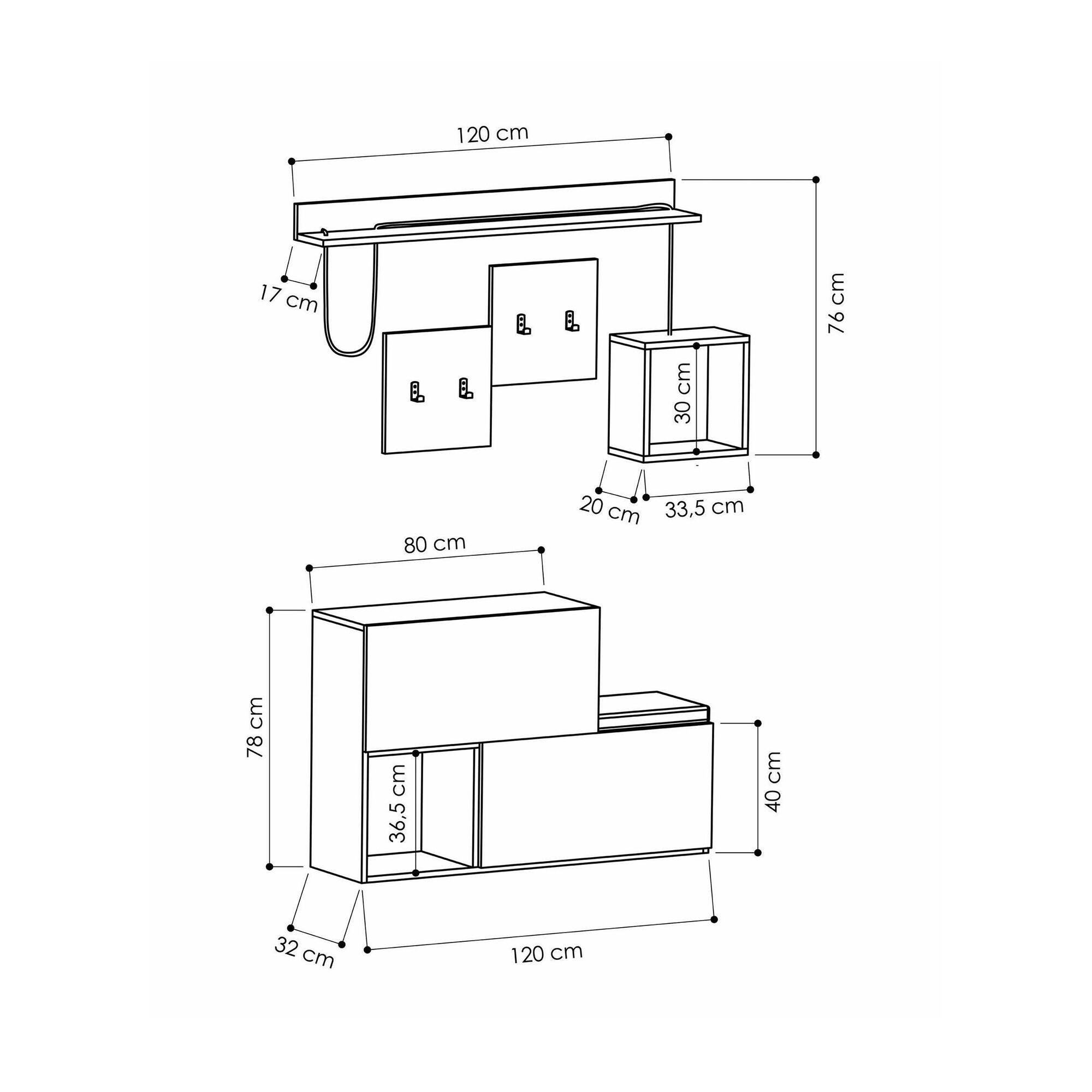 Meuble d'entrée Libeccio, Crochet d'entrée, Composition pour l'atrium ...