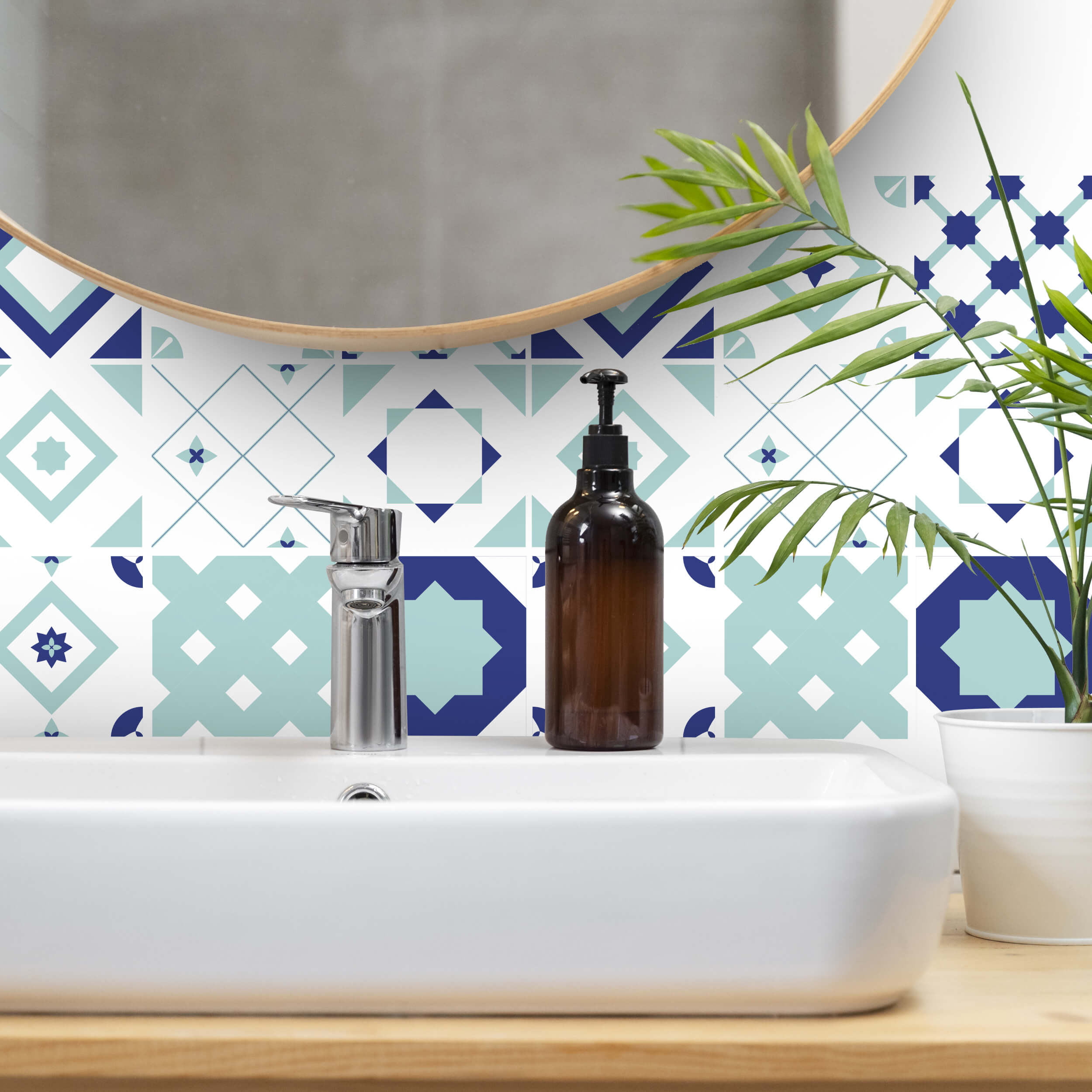 Stickers carrelage carreaux de ciment 10x10cm - Kit de 12 | Leroy Merlin