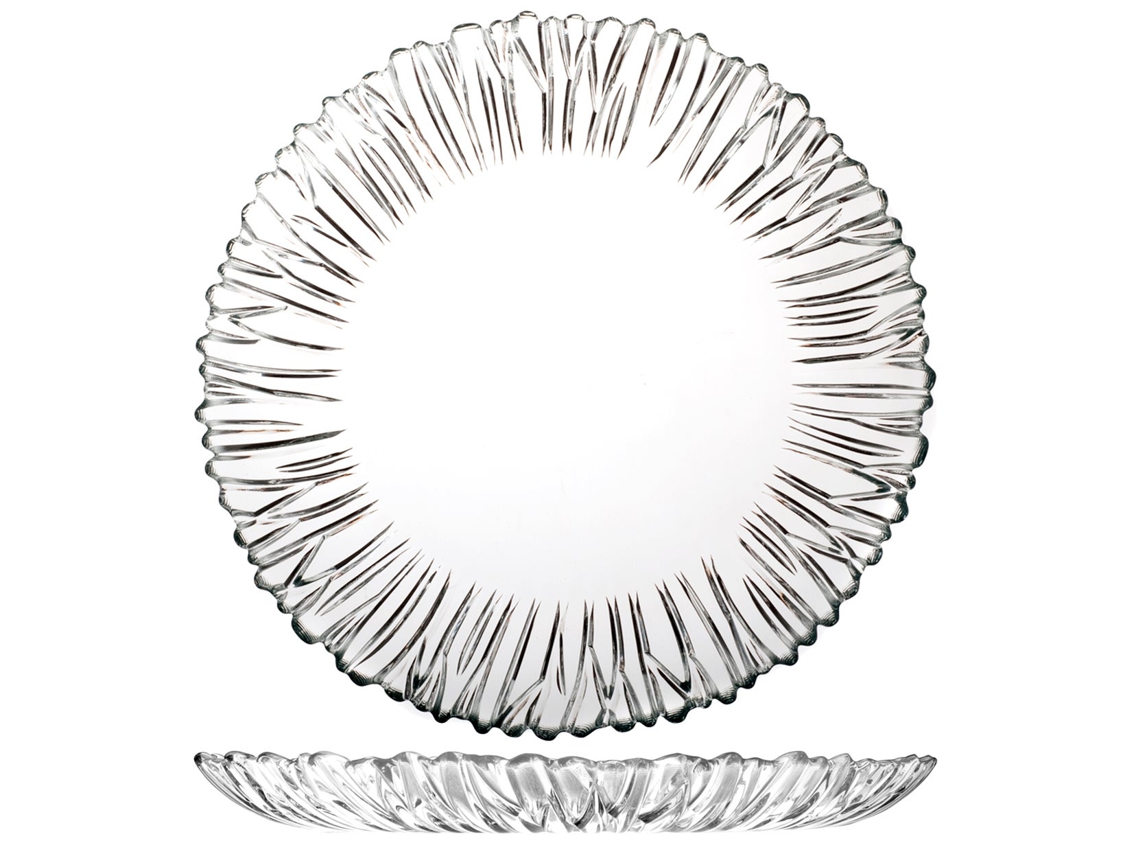 Plato de cristal Aurora 31,5 redondo, transparente | Leroy Merlin