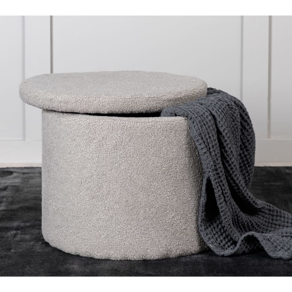 Maison Exclusive - Pouf Dunken 51x51x43 cm Teddy Grège | Leroy Merlin