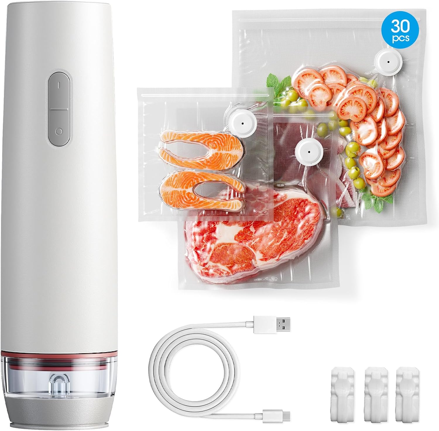 Scelleuse sous vide portative pour aliments, avec 30 sacs sous vide ...