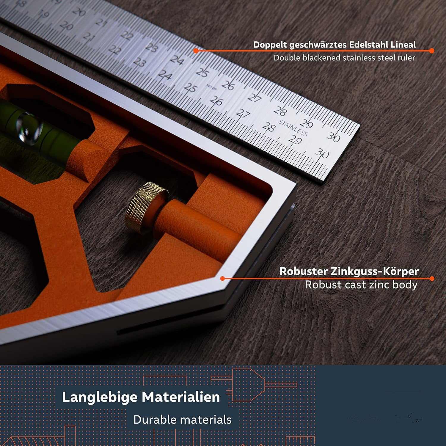 Équerre Combinée 300mm Métrique Équerre à Combinaison Universelle et ...