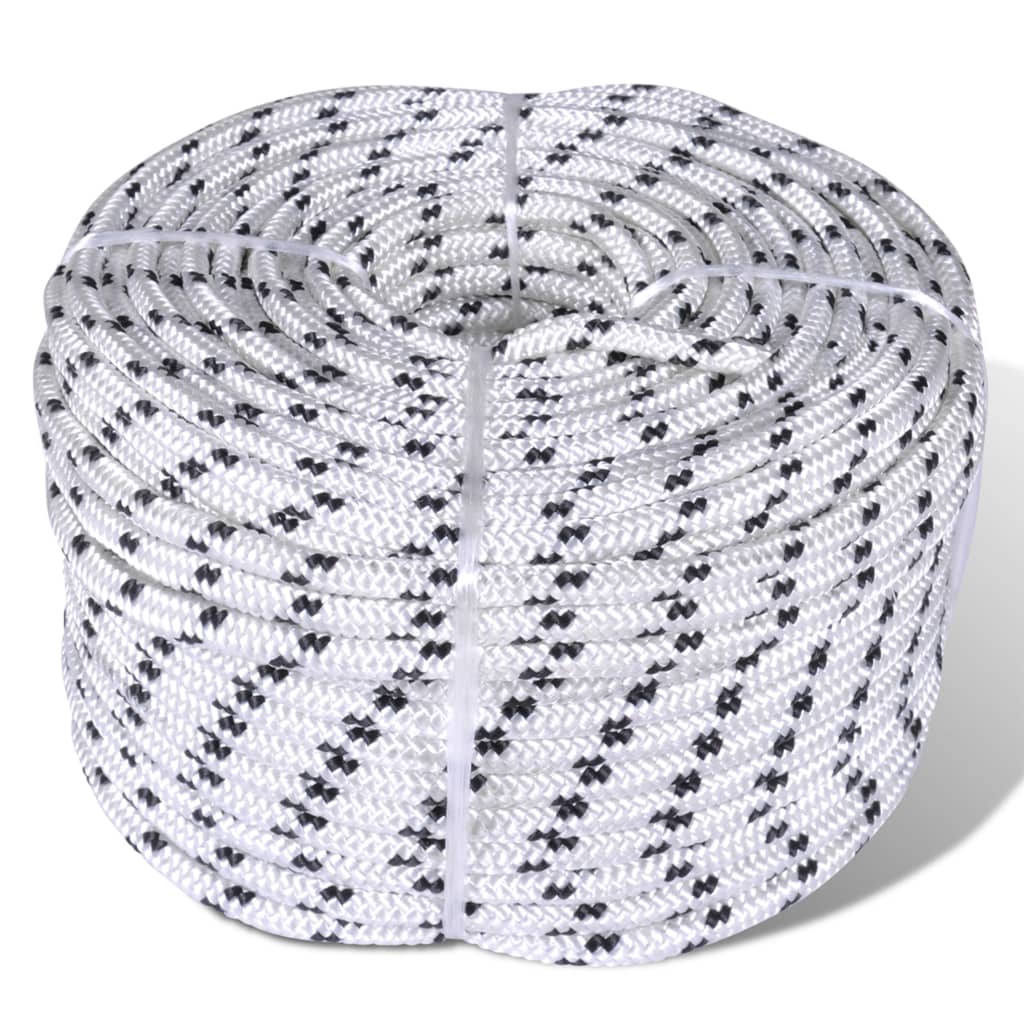 Corde de bateau tressée Polyester 8 mm 500 m Blanc | Leroy Merlin