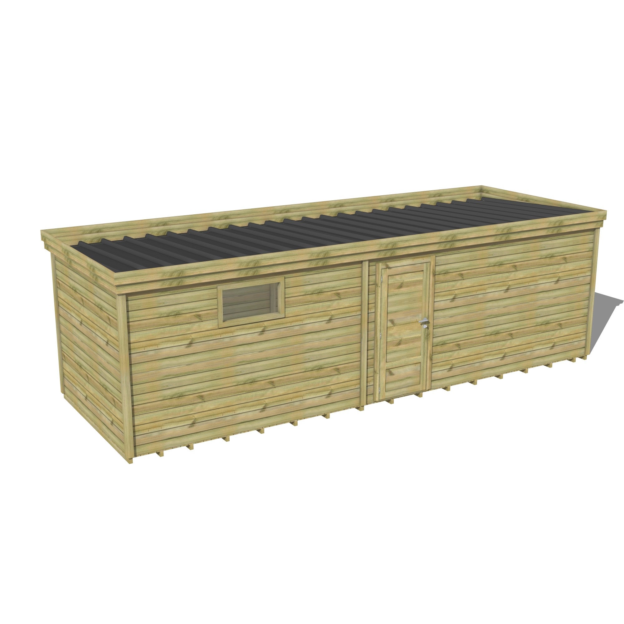 ABRI DE JARDIN bois Pin traité autoclave 27mm - 7,695x2,64m / 20,3m2 ...