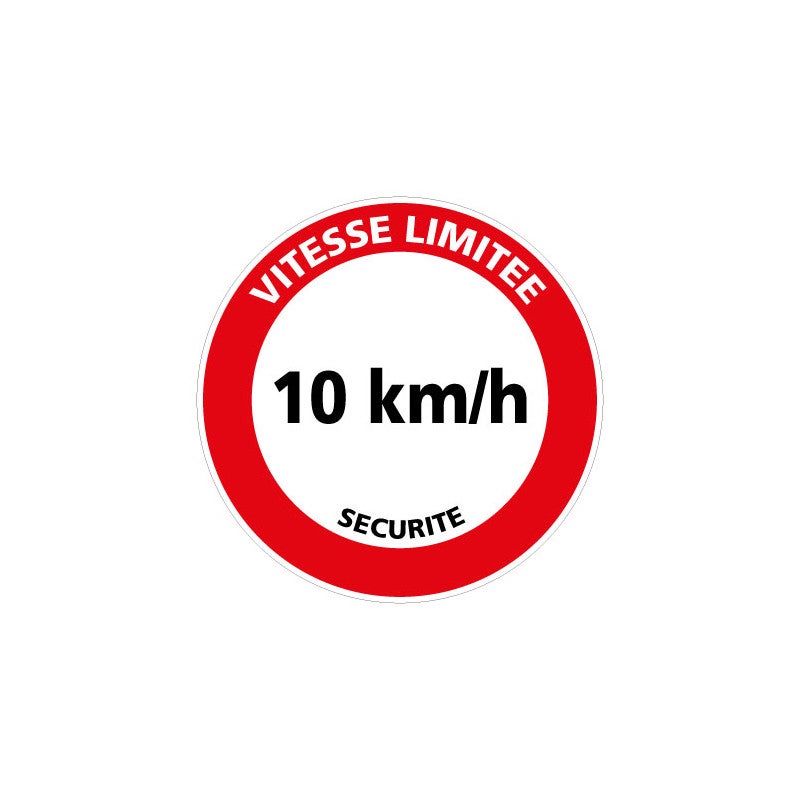 Panneau de signalisation VITESSE LIMITEE 10 KM/H (H0228) Diamètre 250 ...