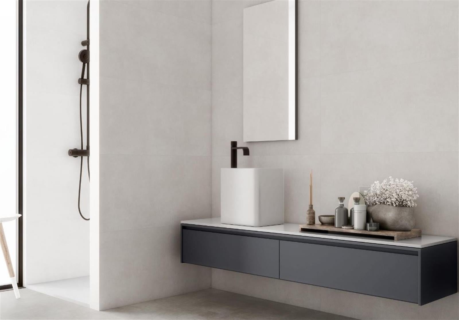 Carrelage d'intérieur effet béton - Série ALPHA - Dimensions: 45x45 cm ...