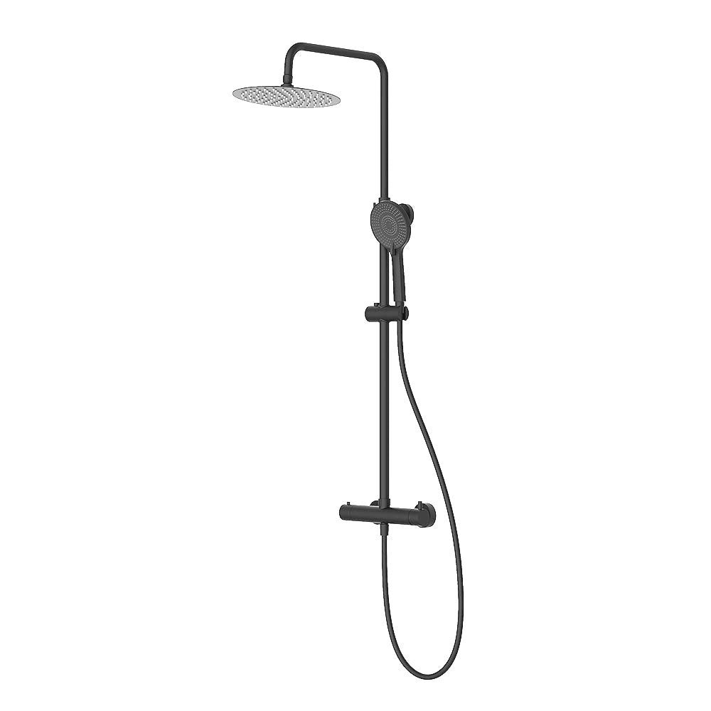 Kibath Colonne de douche monocommande ronde GUN METAL finition graphite ...