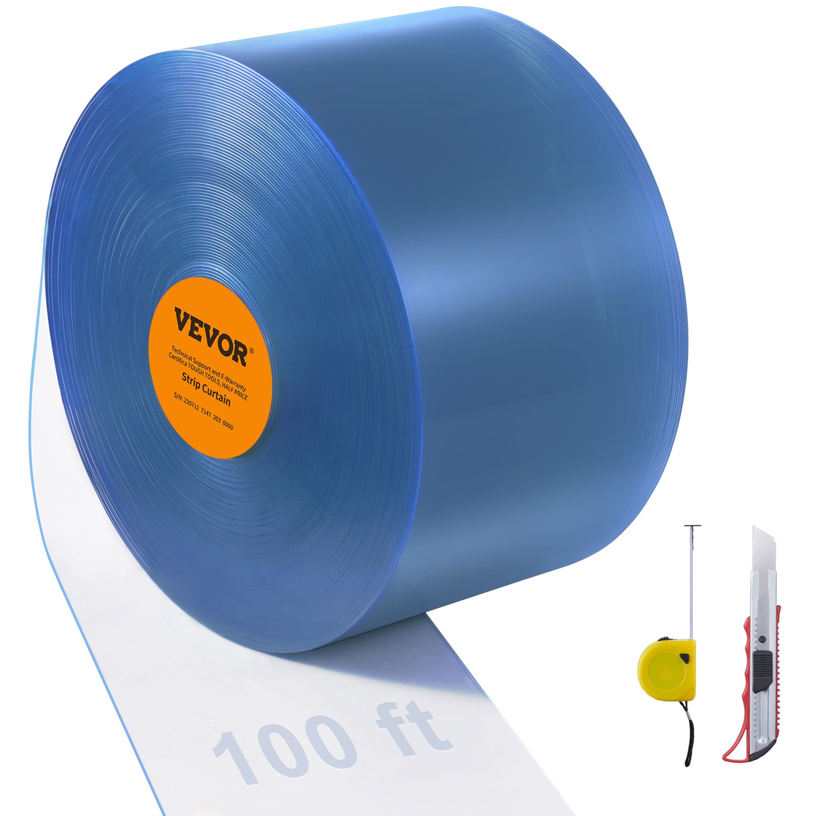 Rideau a Laniere PVC VEVOR 3048x30,5 cm Rideau a Lamelles Transparent ...