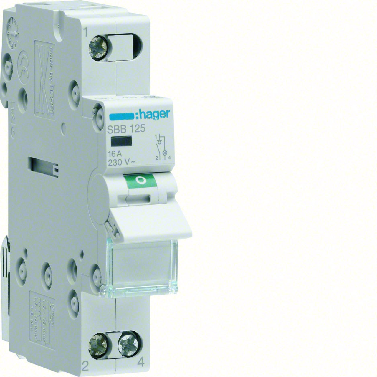 Interrupteur modulaire - 1 pôle - 25a - a voyant - hager sbb125 | Leroy ...