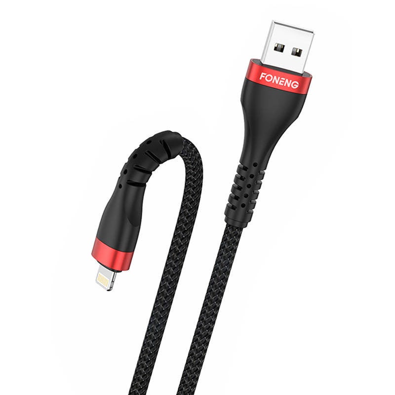 Câble USB vers Lightning Foneng, Modèle X82 pour iPhone, 3A, 1m - Noir ...