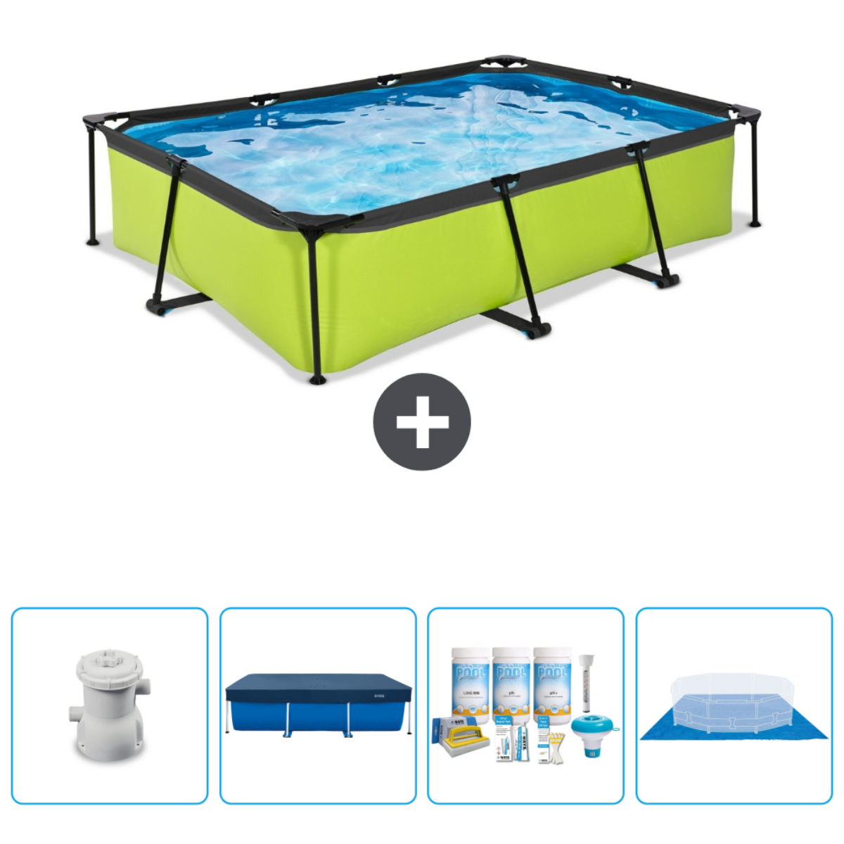 Piscine Rectangulaire Structure Chaux EXIT - 300 x 200 x 65 cm ...
