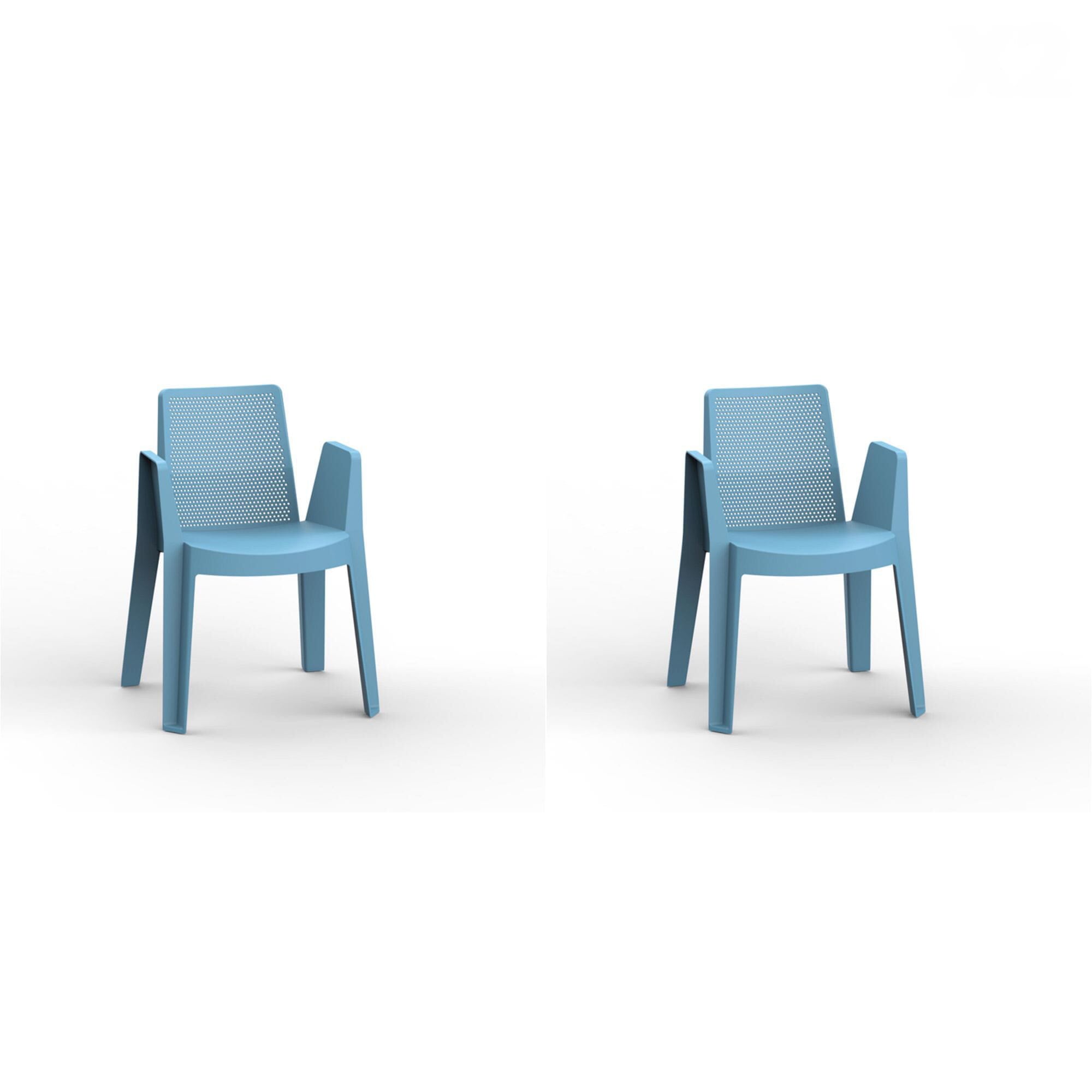Garbar PLAY Set 2 Silla Con Brazos Interior, Exterior Azul Retro ...