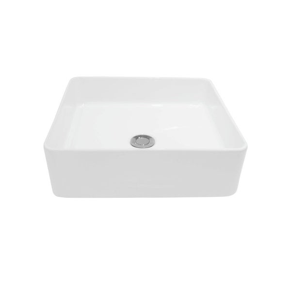 Nemo Spring Sun Lavabo à poser 40x40x12cm carré porcelaine sans trou ni ...