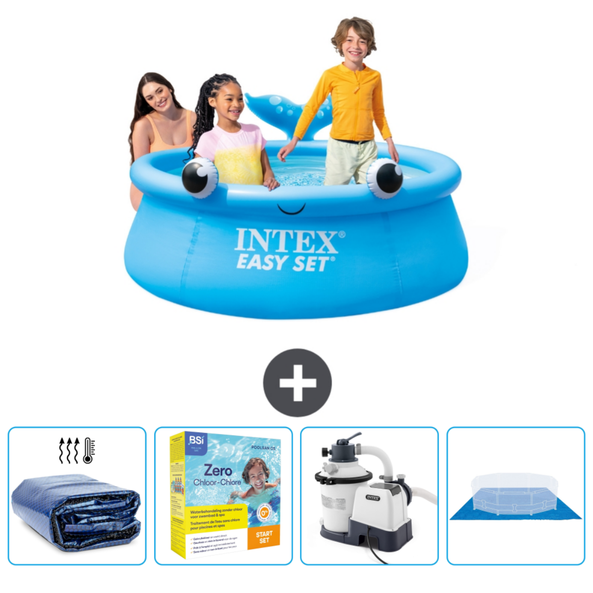 Piscine Gonflable Ronde Intex Easy Set - 183 x 51 cm - Bleue - Baleine ...