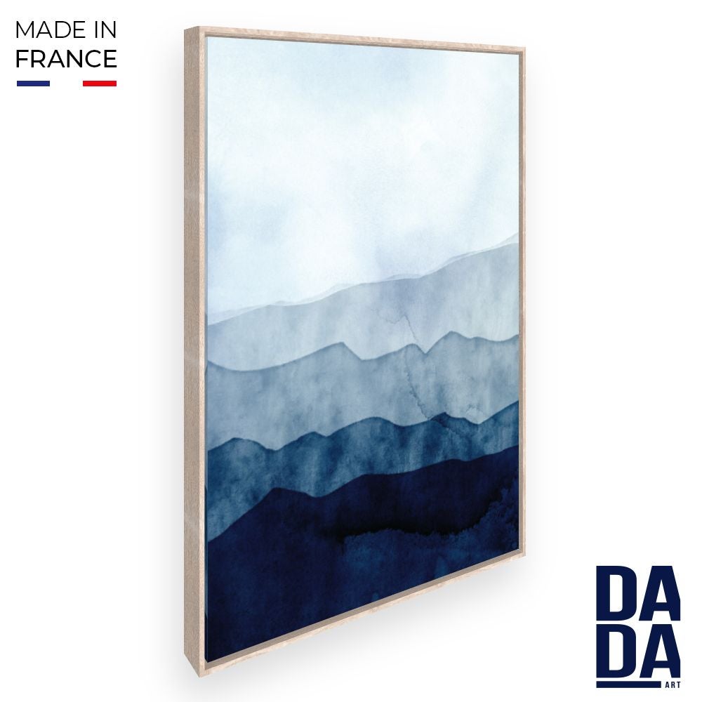 Toile encadrée Vagues aquarelle / 60x90cm / Cadre Effet naturel ...