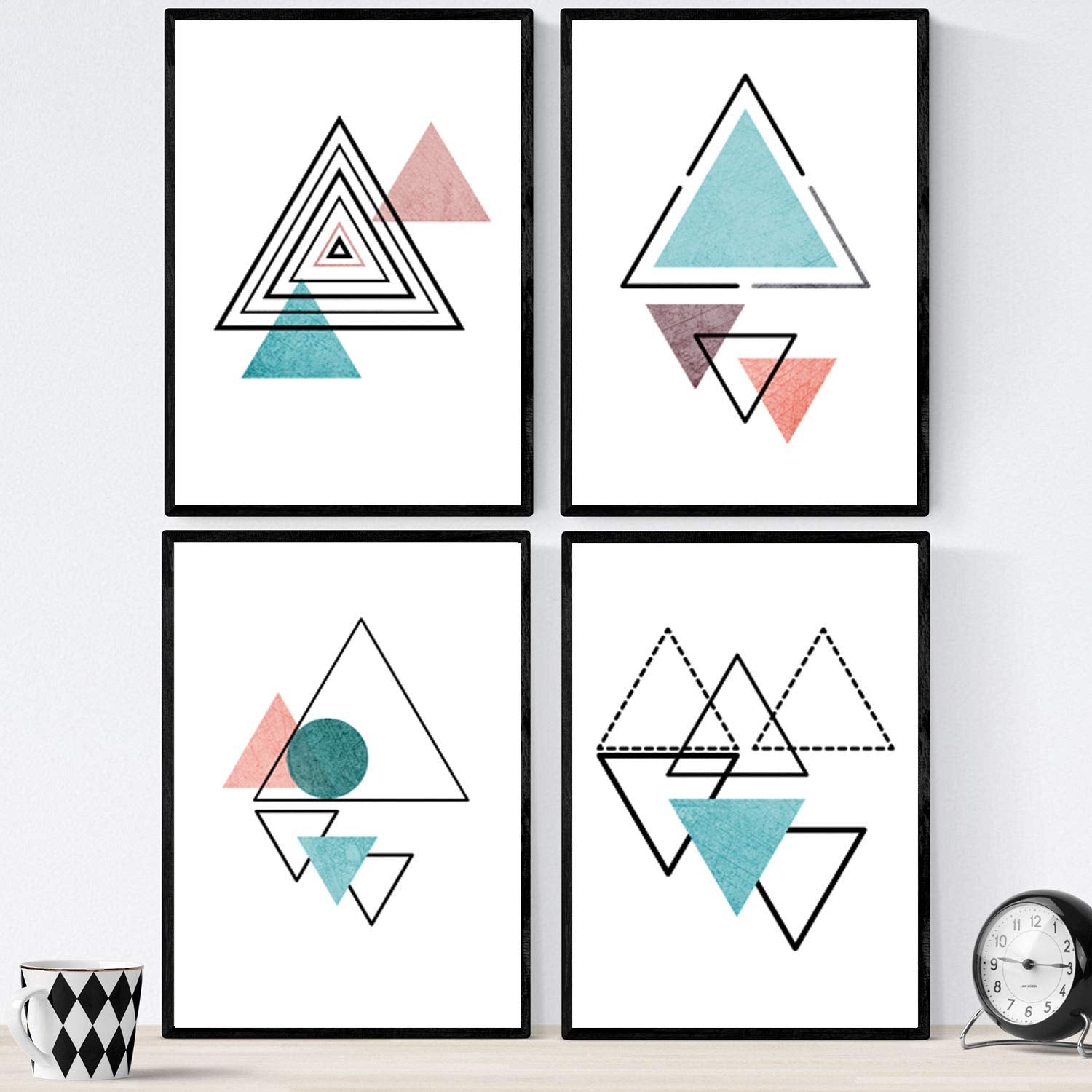 Set De 4 Láminas Para Enmarcar Formas Y Fuerzas. Posters Estilo Nordico ...