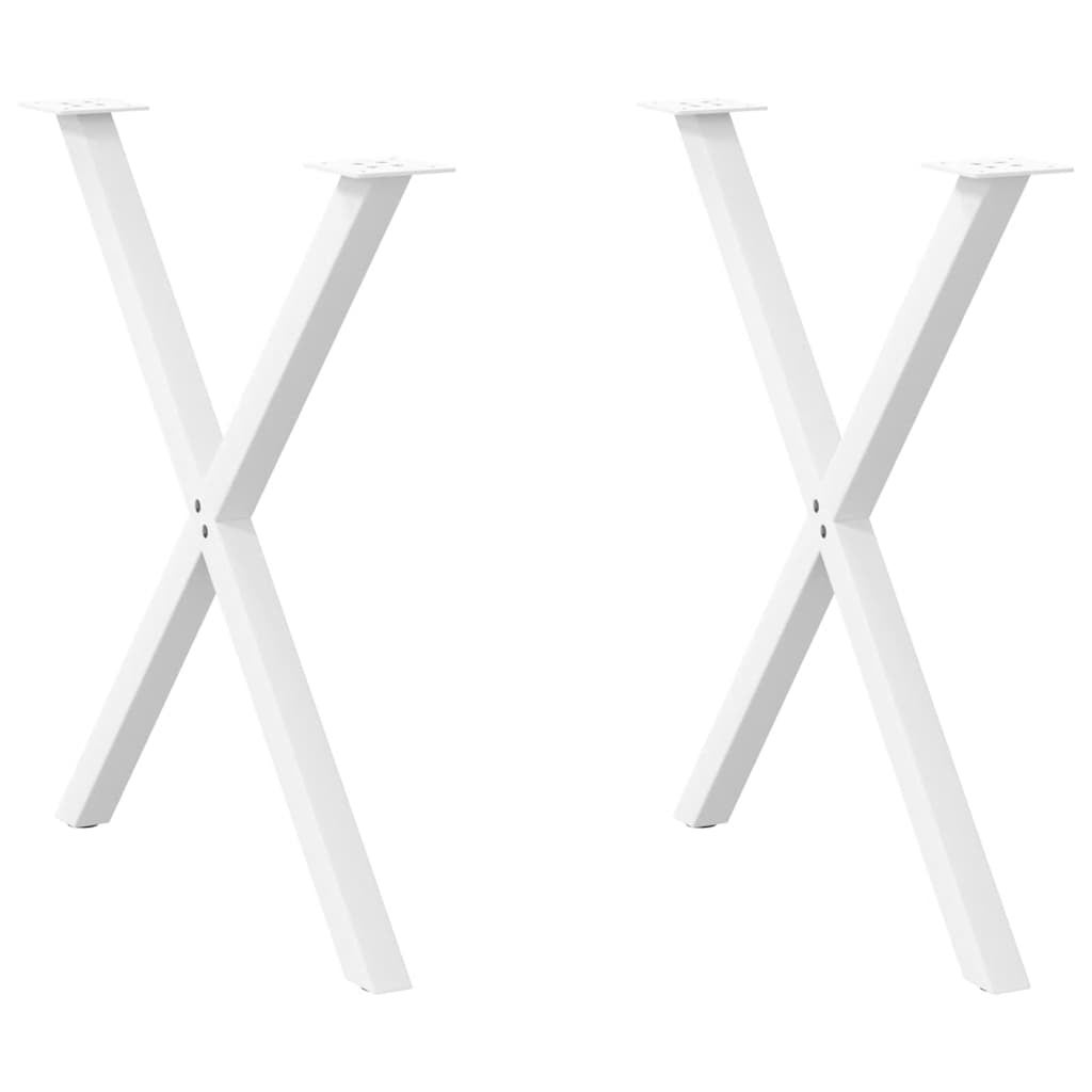 Pieds de table à manger forme de X 2 pcs blanc 70x(72-73) cm | Leroy Merlin