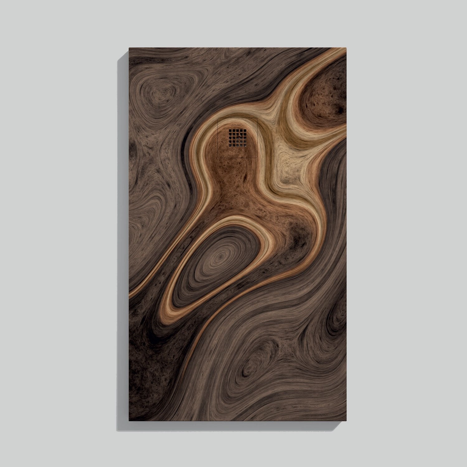 Plato de ducha Ebène, acabado Piedra Lisa 3D, rejilla de color - 160 x ...