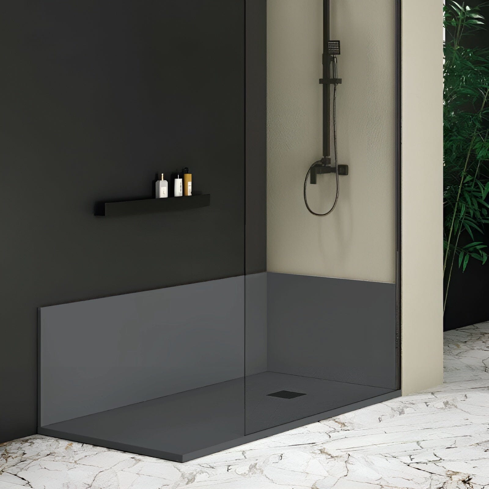 Panneau d'habillage mural pour douche NEXO anthracite 90 x 170 cm ...