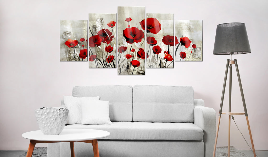 Tableau sur verre acrylique - Сhamp bordeaux [Glass] 200x100 cm ...