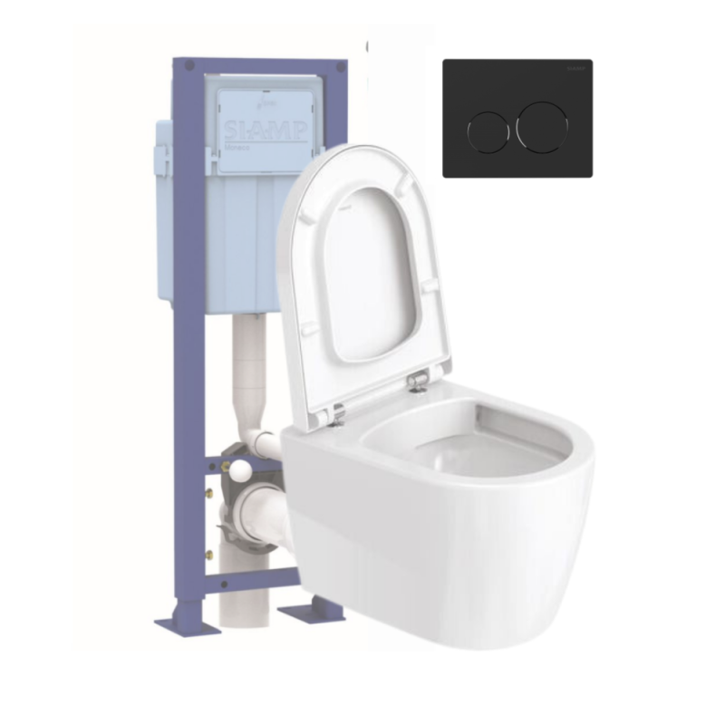 Pack cuvette WC suspendu DURAVIT D-CODE + abattant frein de chute ...