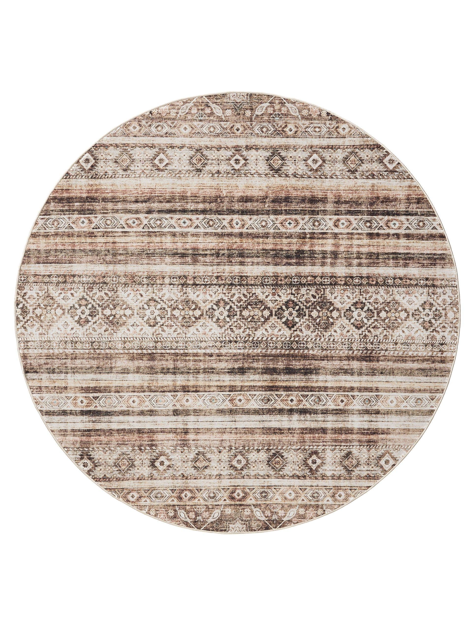 BENUTA - Tapis lavable George marron ø 120 cm rond | Leroy Merlin