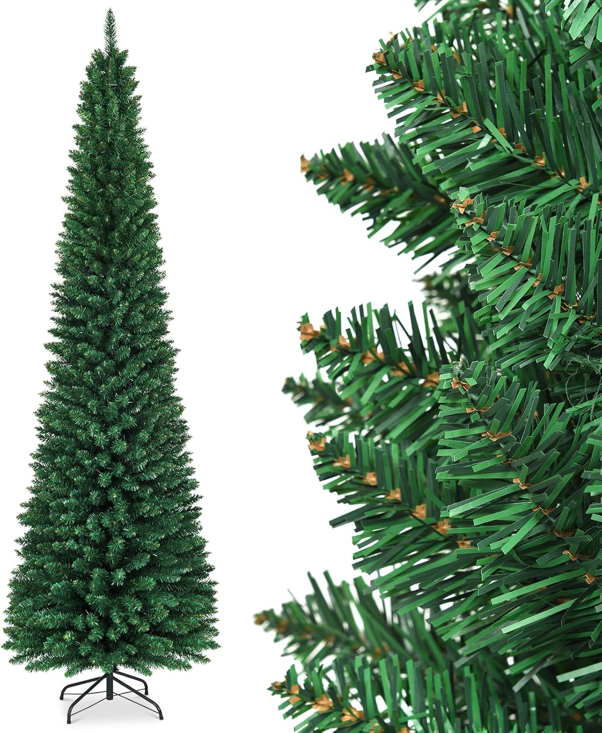 Albero di Natale artificiale sottile da 270 cm, 1500 rami in PVC ...