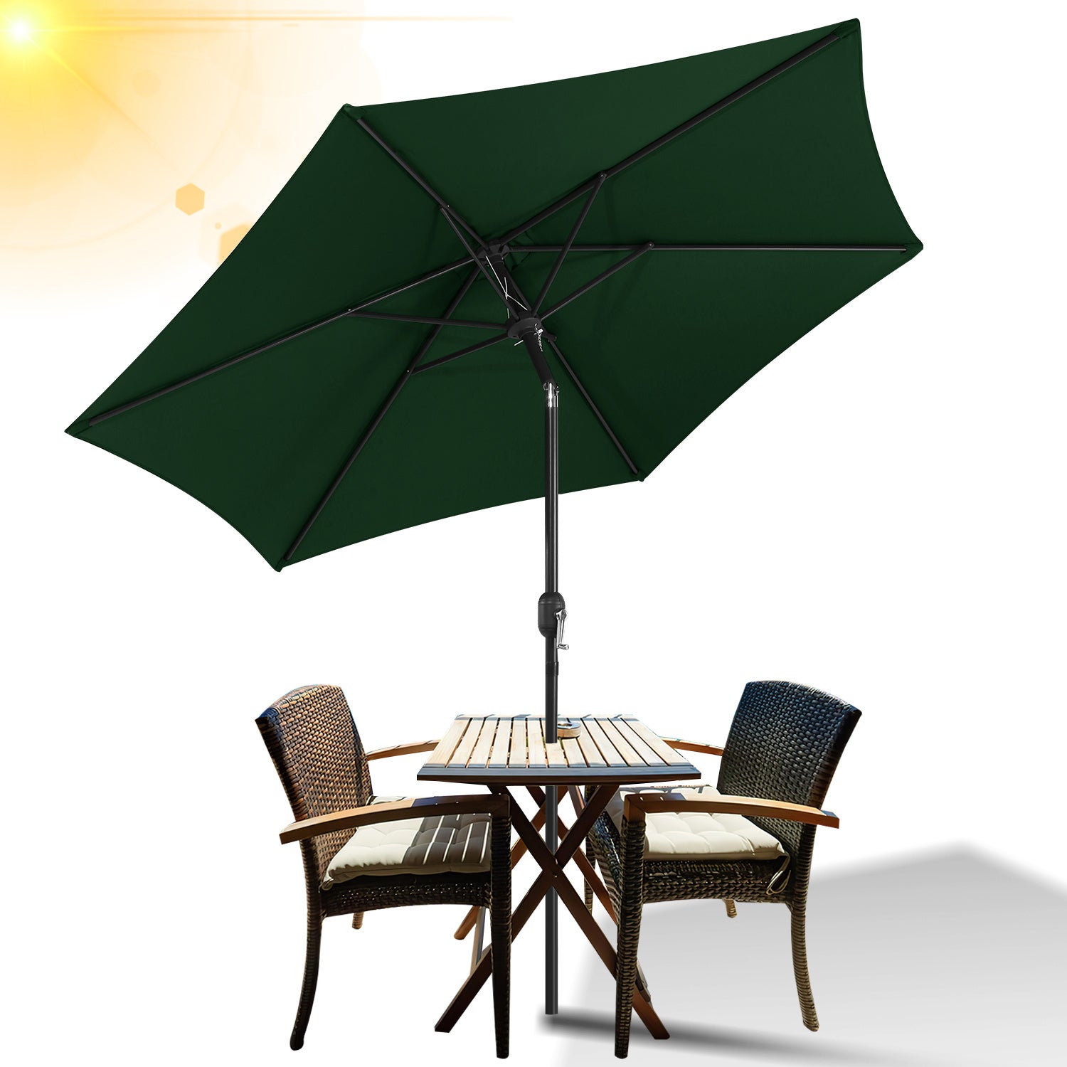 Parasol de balcon droit avec protection UV et fonction inclinable ...
