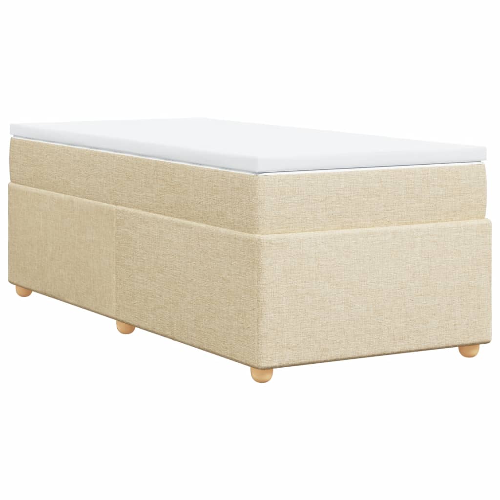 Cama box spring con colchón tela color crema 100x200 cm | Leroy Merlin