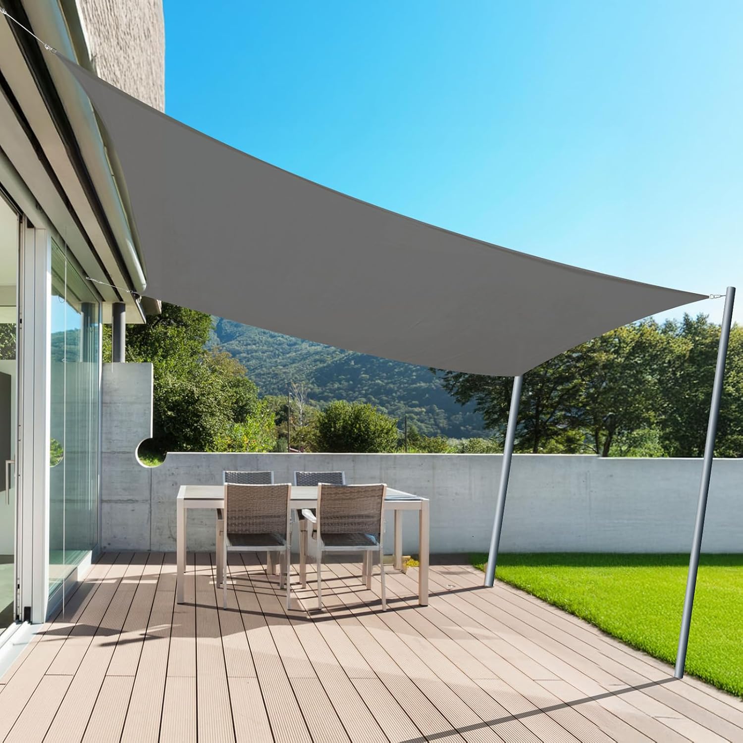 Voile d'ombrage Imperméable Rectangulaire 3x4m Toile Ombrage UV ...