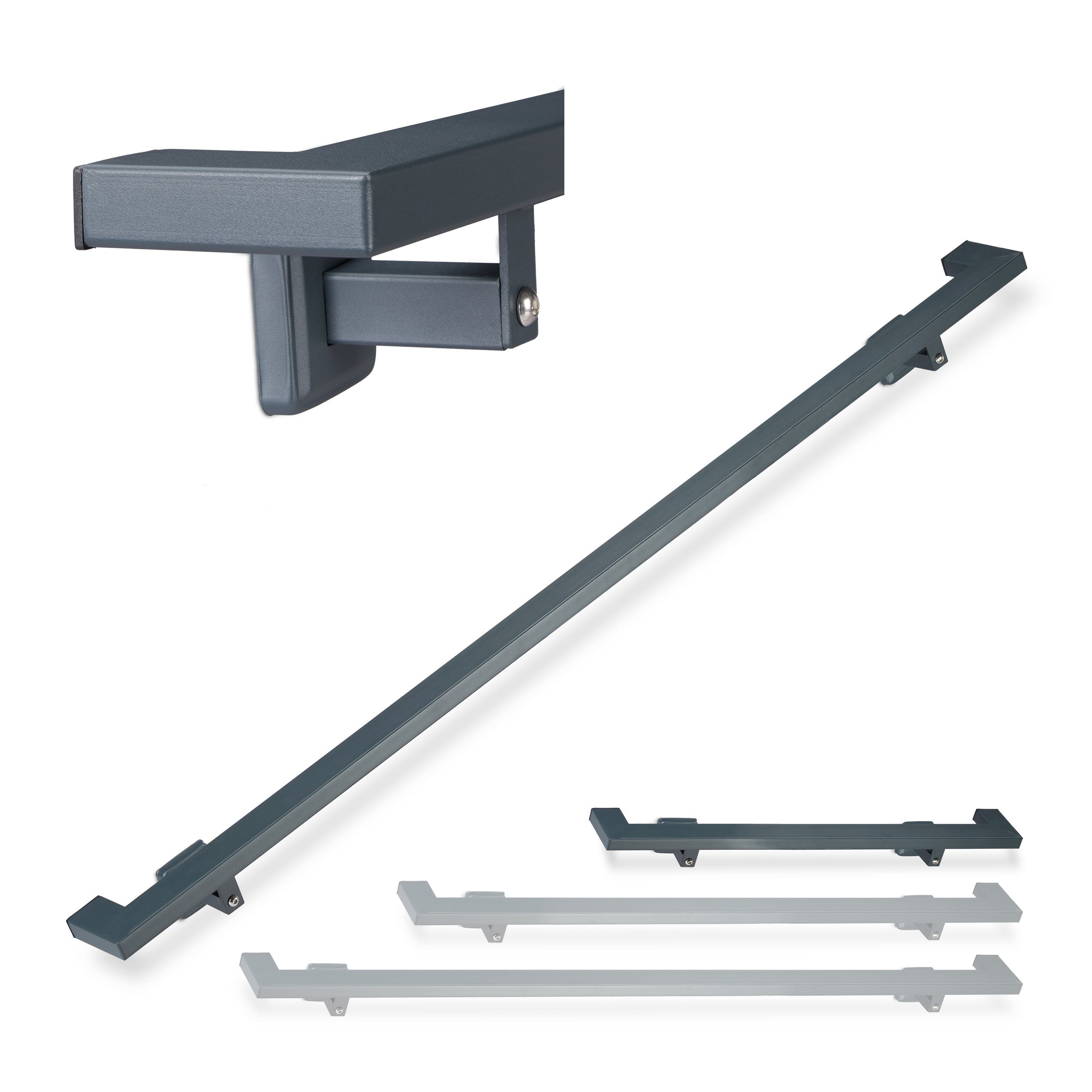 Relaxdays Rampe d’escalier, Main courante escalier, acier mat, Fixation ...