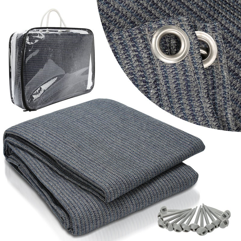 Tapis de Tente en HDPE 250X250cm Bleu-gris Tapis d'extérieur Tapis de ...