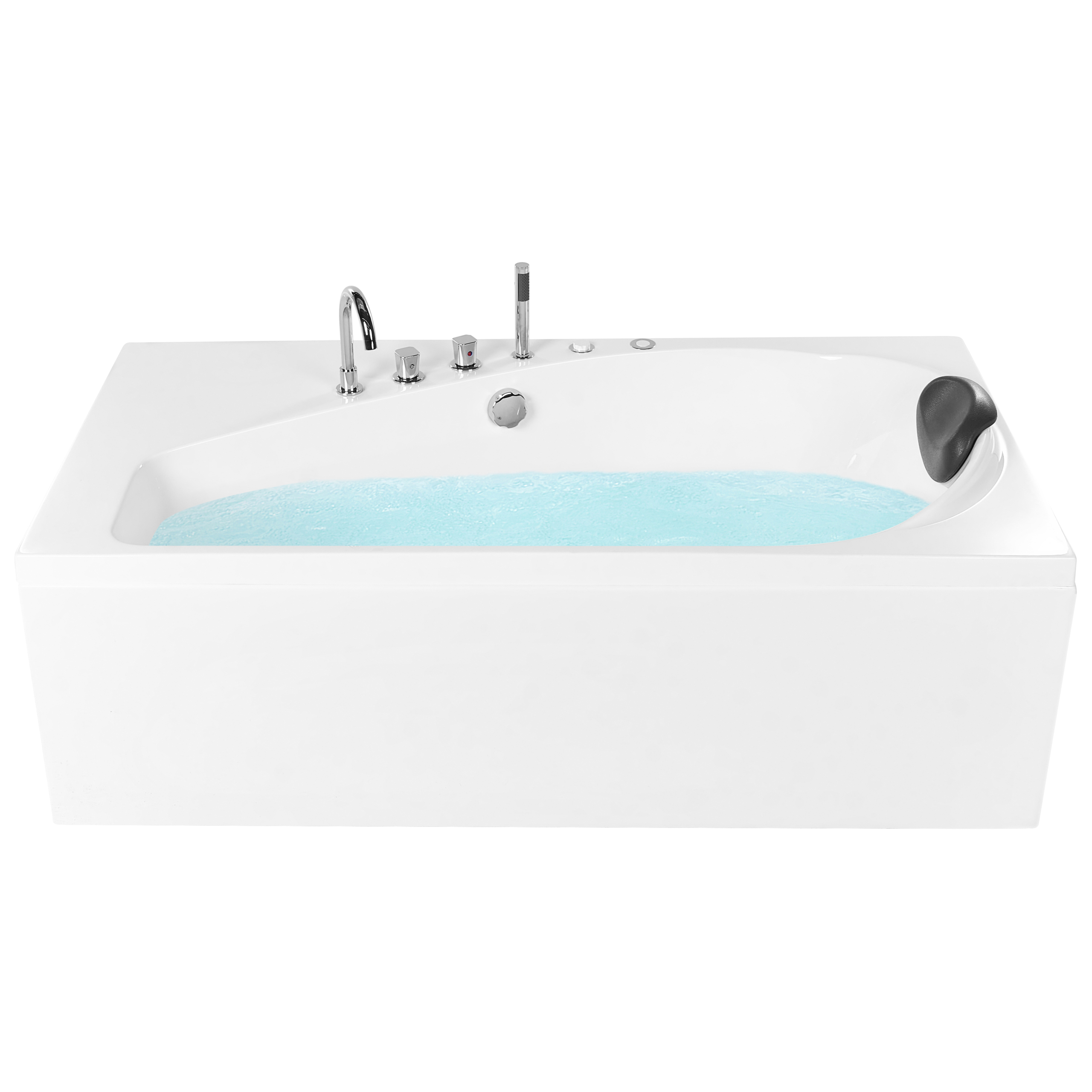 Bañera de hidromasaje LED esquinera CAURA Derecha 175 x 80 cm Blanco ...