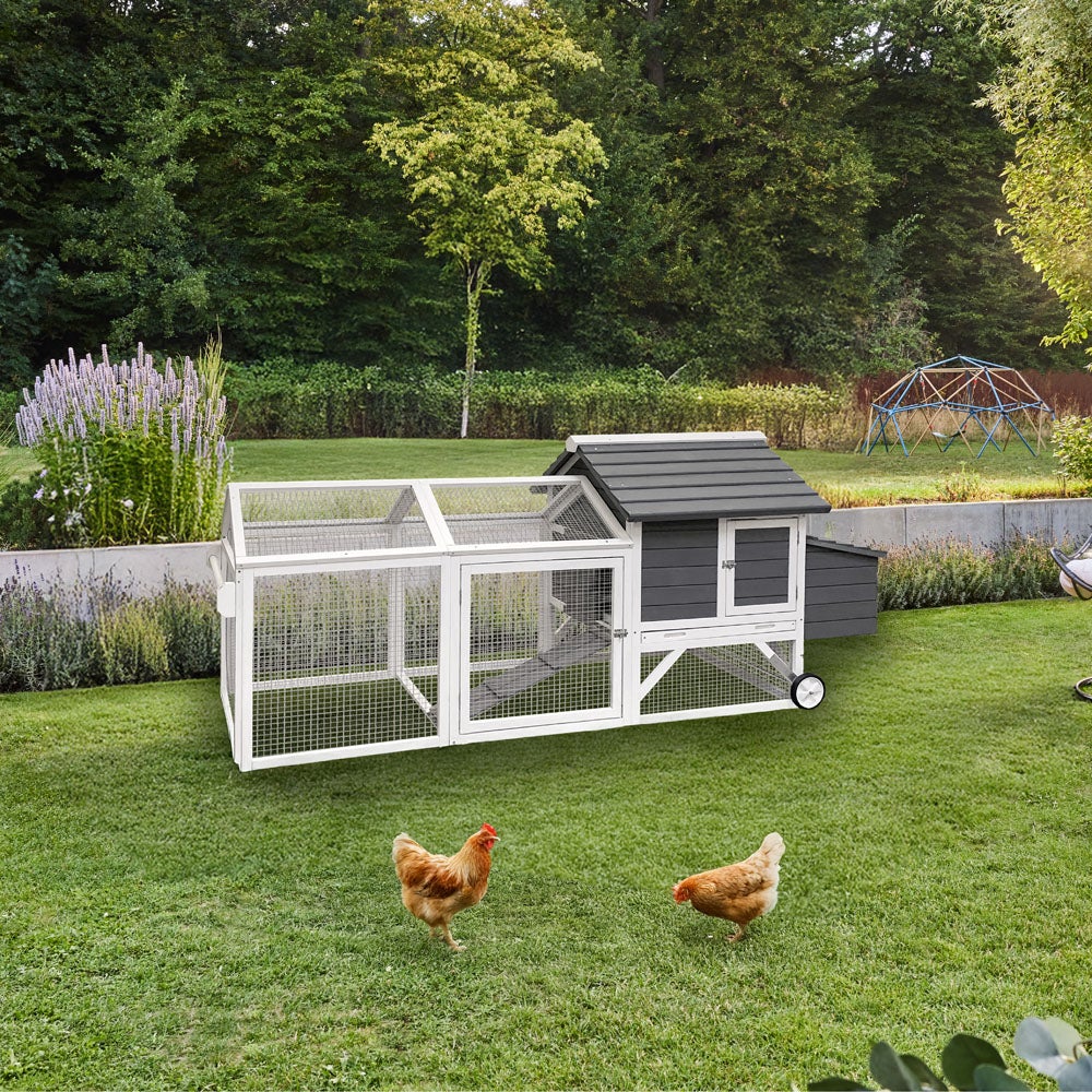 HOME DELUXE Poulailler en bois FERA - 224 x 107 cm | Grand enclos en ...