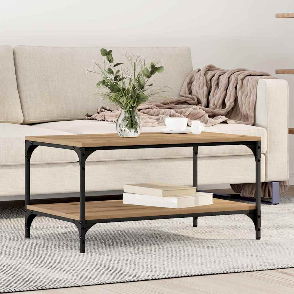 Table basse Chêne artisanal 81 x 50 x 40 cm Bois d'ingénierie | Leroy ...