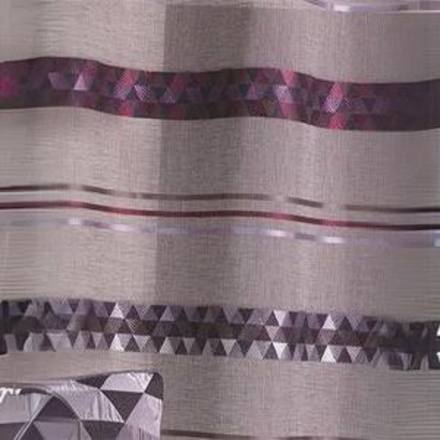 Store bateau en étamine à rayures géométriques - Prune - 60x130 cm ...