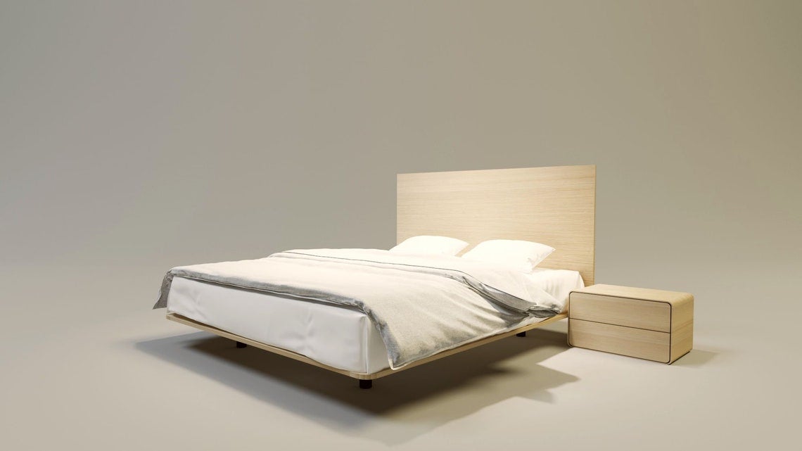 Lit pour adulte 120x200cm avec tête de lit élegant modéle SONER 3 Chêne ...