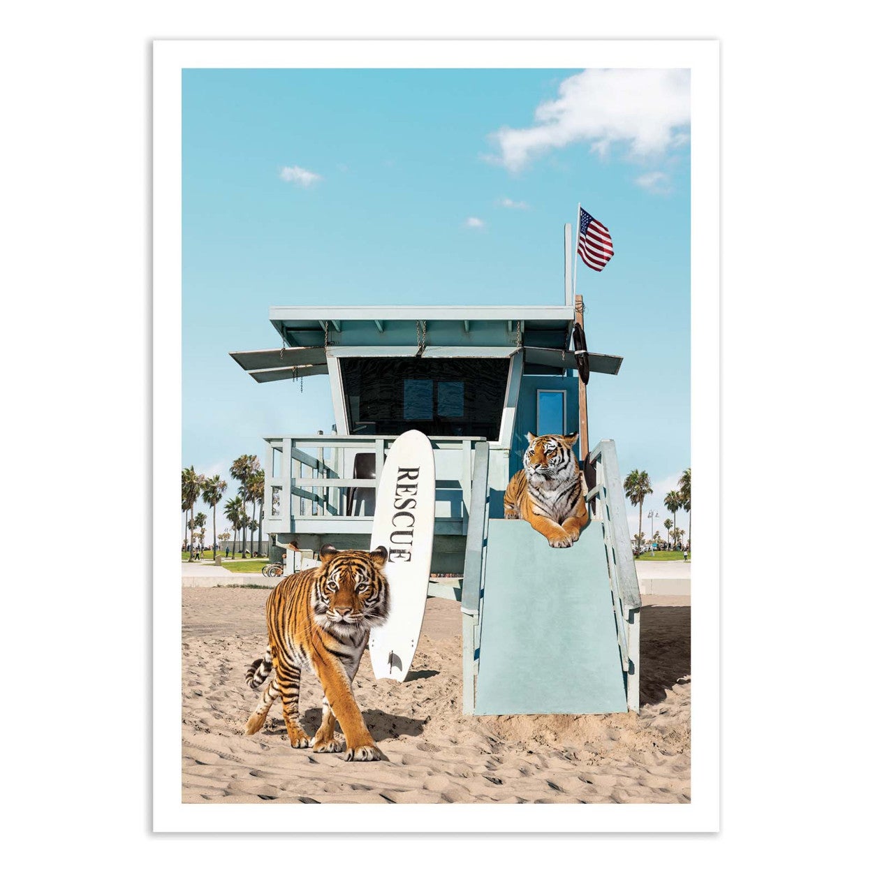 Affiche d’art 50 x 70 cm - Tigers to the rescue - Gal Design | Leroy Merlin