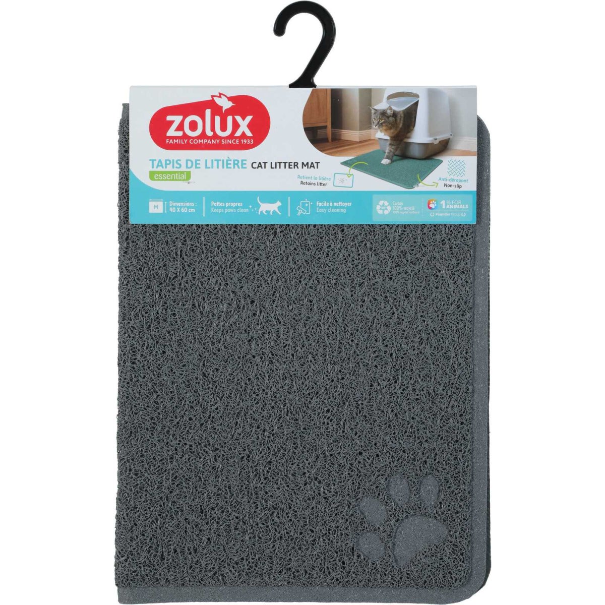 Tapis gris pour maison de toilette M - 40 x 60 cm Zolux | Leroy Merlin