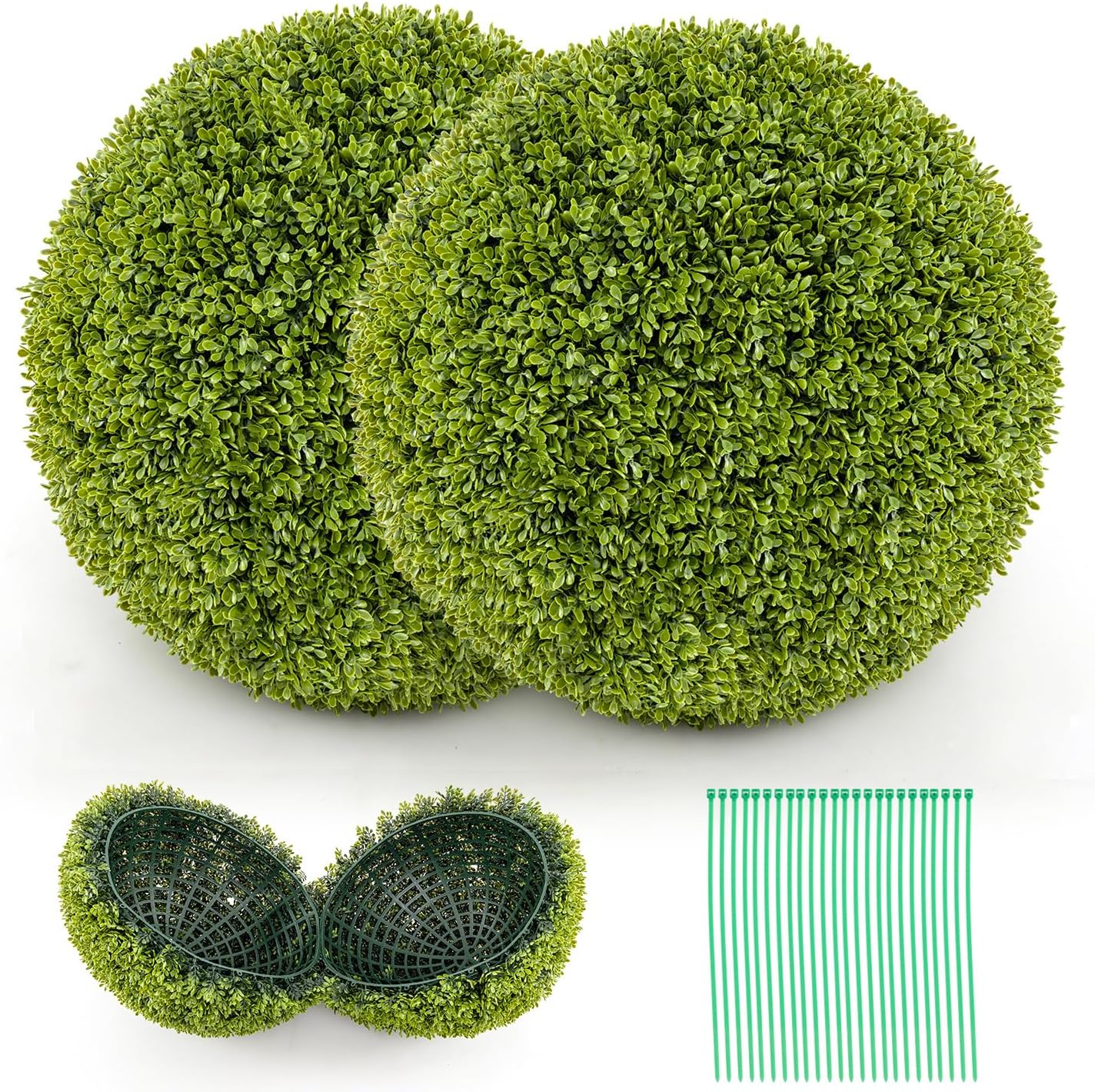 LIFEZEAL 2 Boules de Buis Artificielles, Fausses Boules de Verdure ...