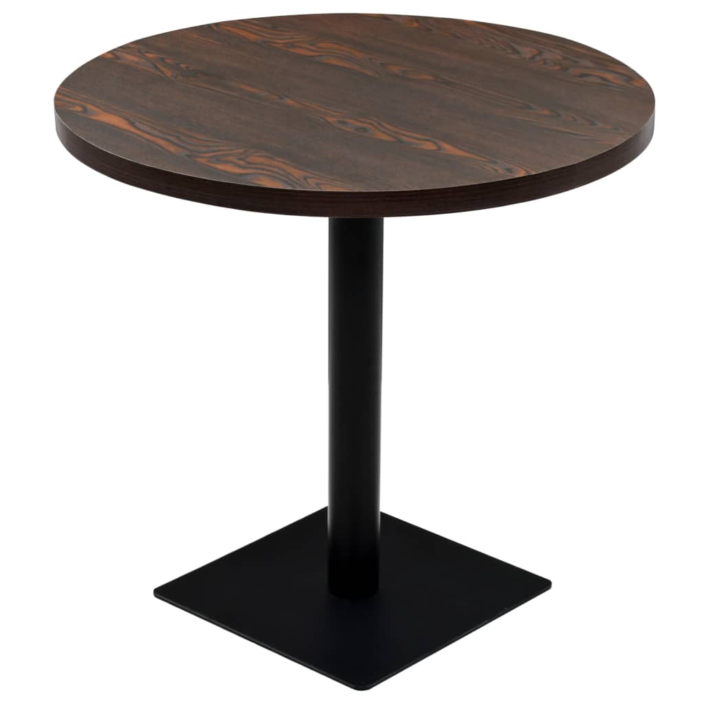 Table de bar bistrot MDF et acier ronde frêne foncé 80x75 cm | Leroy Merlin