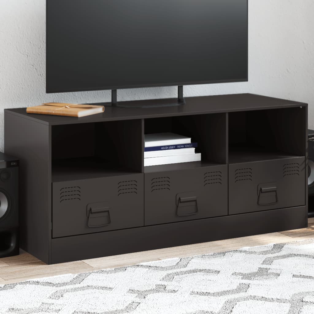 Mueble TV negro 99x39x44 cm acero | Leroy Merlin